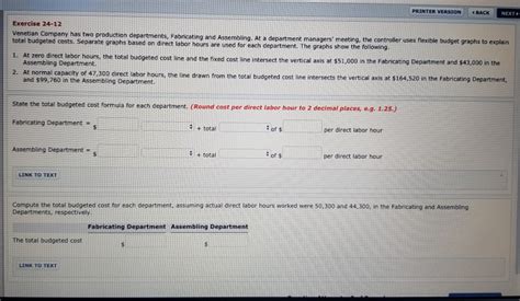 Solved Printer Version Back Next Exercise 24 12 On