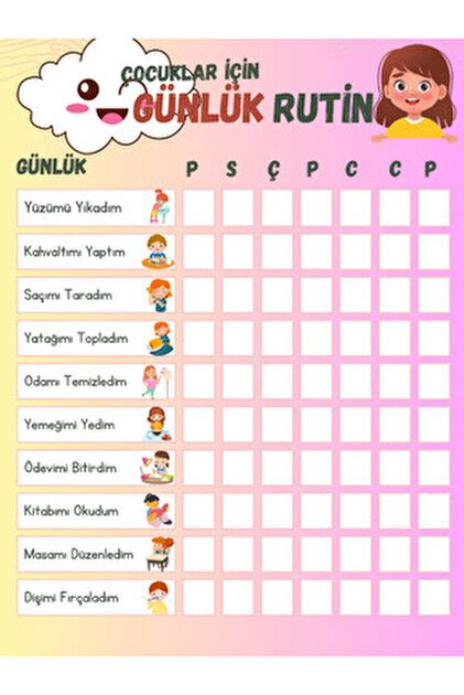 KengeroĞlu Çocuk Günlük Mavi Rutin Checklist Kontrol Listesi Pvc Kaplı Yaz Sil Kalem Fiyatı