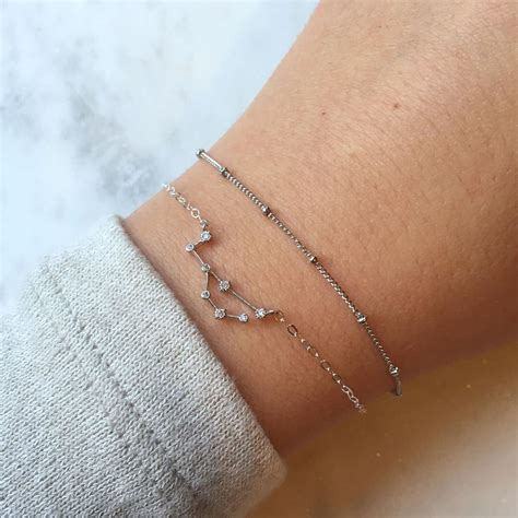 Celestial Jewelry Silver Zodiac Bracelet Zodiac Sign Jewelry