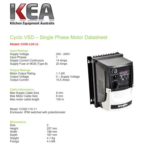 Cyclo Cvsd 110 11 Single Phase Variable Motor Speed Controller Ip66