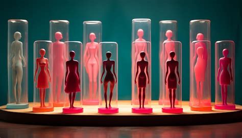 Premium Photo A 3d Poster Showing A Series Of Small Translucent Human Figures