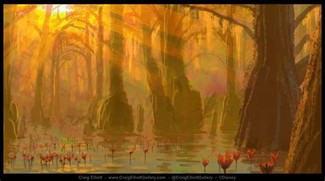 Disneys Princess And The Frog Swamp Mood Bambi Artwork