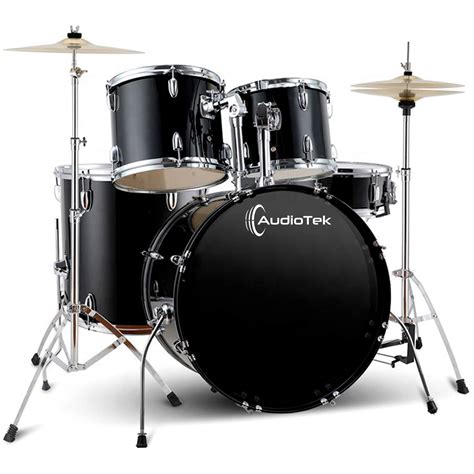 Pro System Audiotek Bateria Acustica Kit Completo De 5 Piezas Bombo