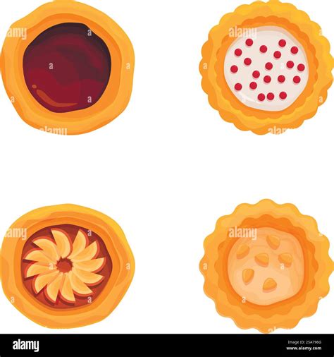 Vibrant Collection Of Illustrated Mini Fruit Tarts With Various Fillings And Toppings Assorted