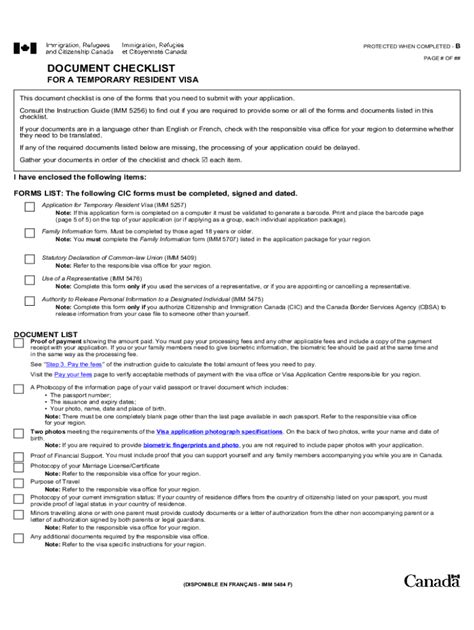 Imm 5484 E Document Checklist Fill Out And Sign Online Dochub