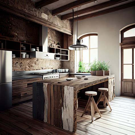 Rustic Kitchen Interior Design Stock Illustration Illustration Of Furniture Flooring 270965770