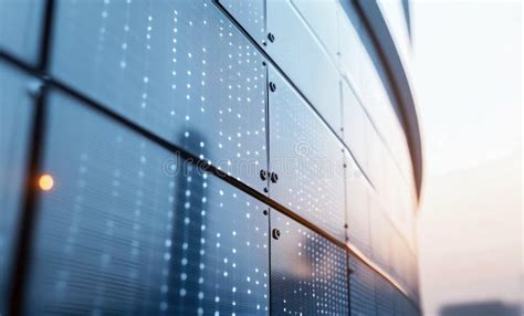 Future Building Design Concept Of Solar Cell Panel System Installed On