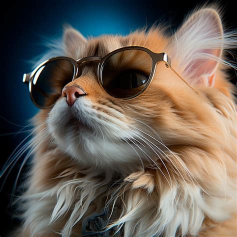 Premium Ai Image Cute Cat Wearing Sunglasses