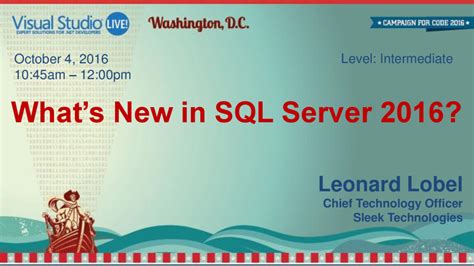 Whats New For Developers In Sql Server 2016 Speaker Deck