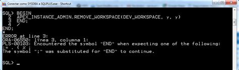 Oracle How Do I Run A Beginend Command In Sqlplus Command Line Stack Overflow