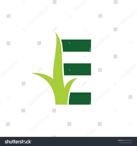 Letter E Grass Logo Vector 001 Stock Vector Royalty Free 1587639571