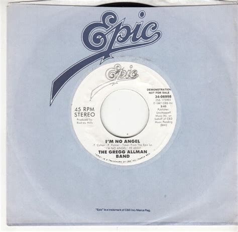 Gregg Allman Allman Brothers Im No Angel Promo Epic 45 Great
