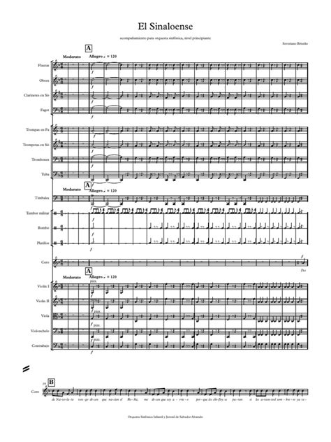 El Sinaloense Version Para Orquesta Sinf Nica Principiante