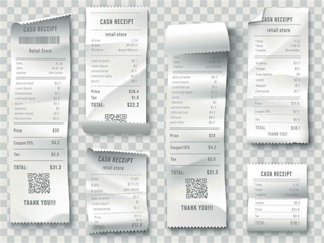 Shopping Receipt Retail Store Purchase Receipts Supermarket Invoice