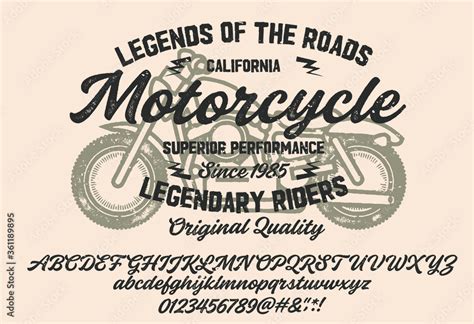 Motorcycle Club Community Logo Designdecorative Vintage Brush Script