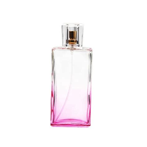 Custom Rectangular Pink Color Crystal Spray Perfume Glass Bottle 100ml