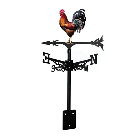 Rooster Chicken Weathervane Colorful Rooster Metal Black Weathervane
