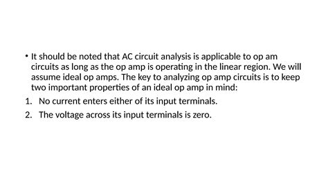 Operational Amplifier Alternating Current Circuits Ppt