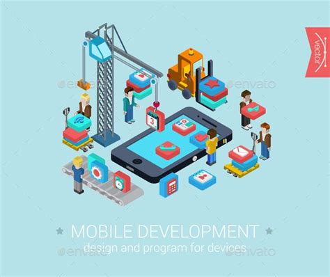 Isometric Mobile Development Concept