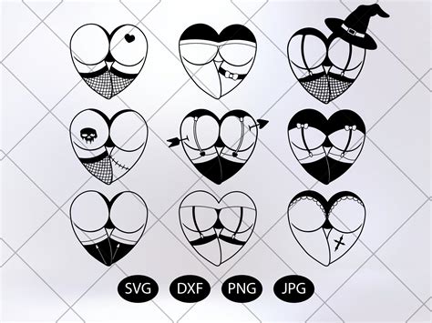 9 Woman Butt Heart Bundle Svg Graphic By Celestialillustart · Creative