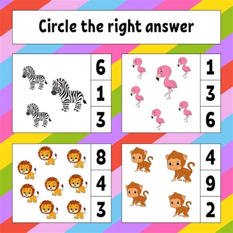 Premium Vector Circle The Right Answer Education Developing Worksheet