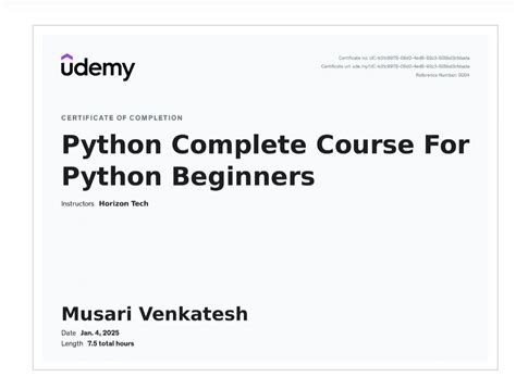 Hello Connections I Completed The Udemy Python Certification Enhancing
