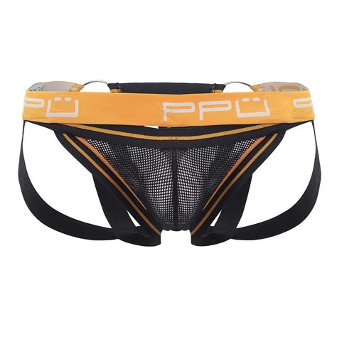 Ppu Mens Underwear 2305 Mesh Jockstrap Color Orange Candyman Fashion