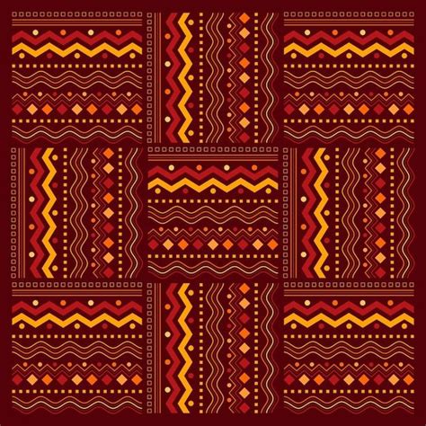 A Set Of Patterns In The Style Of The Tribe Of Africa Premium Vector
