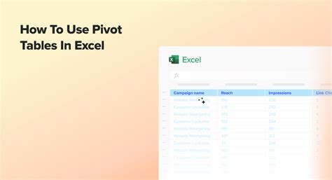 How To Use Pivot Tables In Excel Your Comprehensive Guide