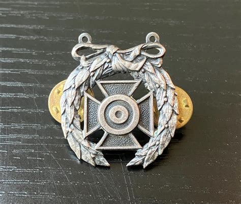 Vintage Us Army Expert Marksmanship Badge Pin 120 Silver Filled Etsy