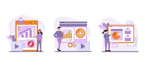 Premium Vector Marketing Flat Bundle Design