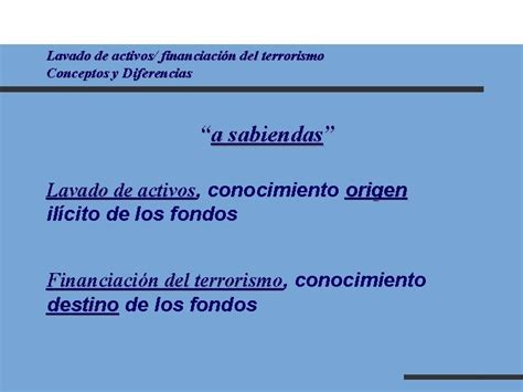 Lavado De Activos Y Financiamiento Del Terrorismo Conceptos