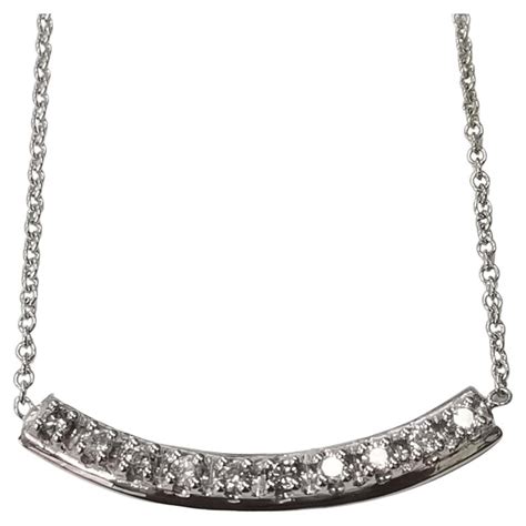 14k White Gold Diamond Necklace Smile For Sale At 1stdibs