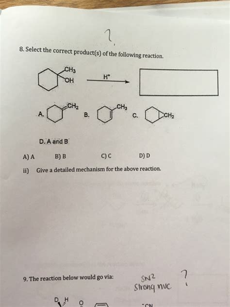 Solved Select The Correct Product S Of The Following