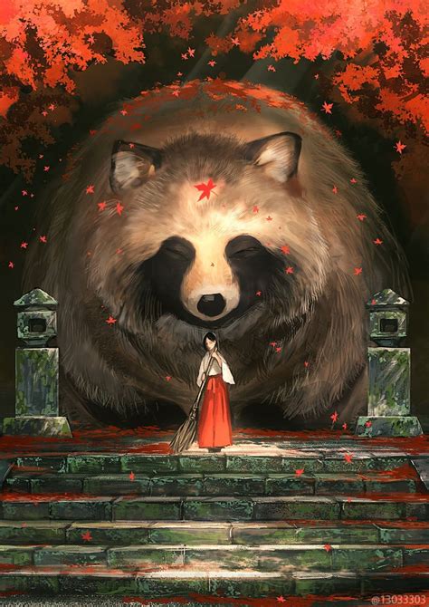 Temple Tanuki By Monokubo Rwholesomefantasyart