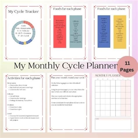 Menstrual Cycle Planner Monthly Cycle Tracker T For Women Period