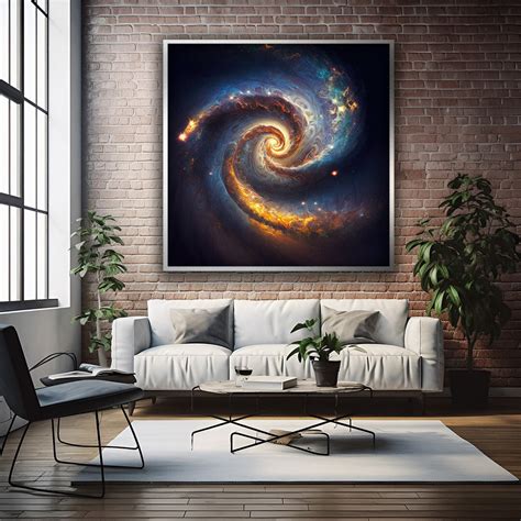 Spiral Galaxy Canvas Print Universe Wall Art Galaxy Canvas Space Poster Milky Way Canvas
