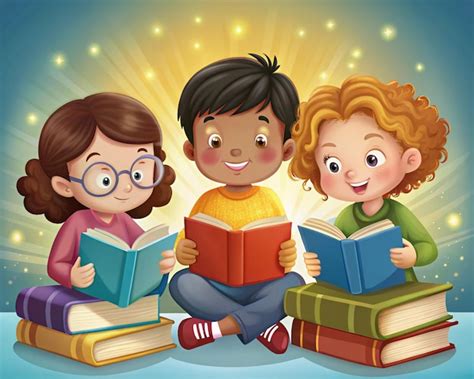 Imágenes De Niños Animados Leyendo Descarga Gratuita En Freepik