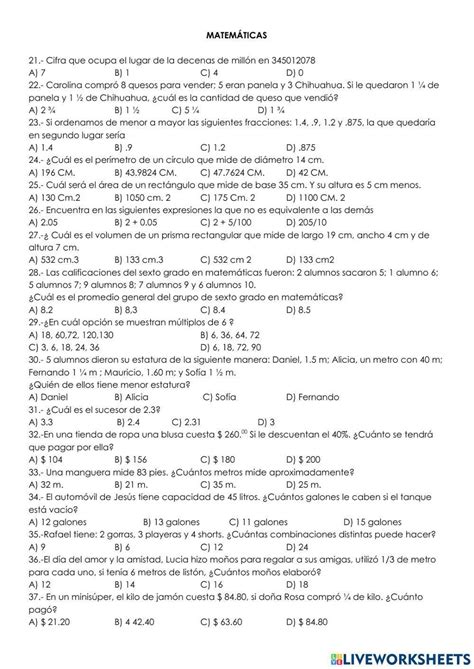 Problemas De Matematicas De Sexto Grado Problemas De Matematicas De Sexto Grado