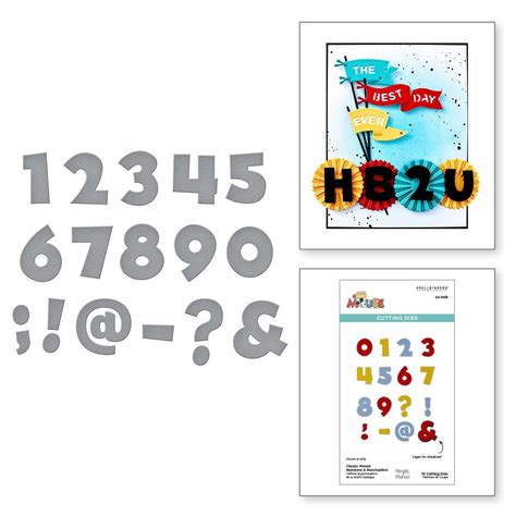 Spellbinders Classic Mouse Numbers And Punctuation Etched Dies From The