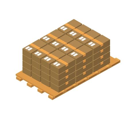 Premium Vector Box On Isometric Wooden Platform