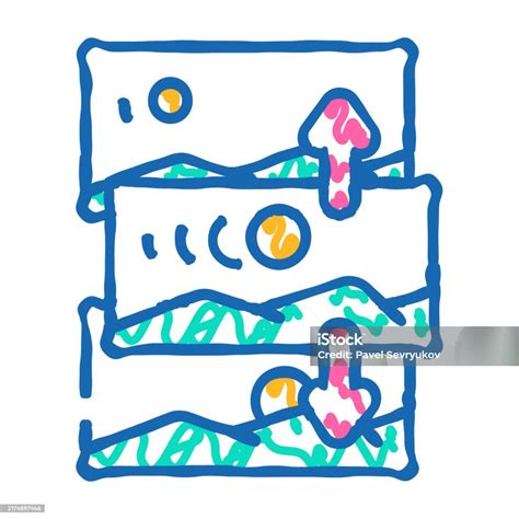 Parallax Scrolling Ux Ui Design Icon Doodle Illustration Stock