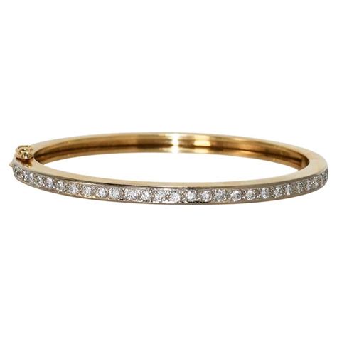 14k Yellow Gold Diamond Bangle Bracelet 150ct For Sale At 1stdibs