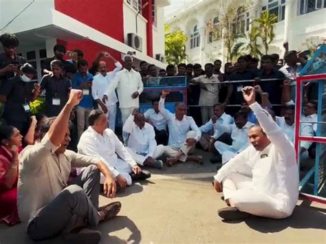Stifling Our Voices Brs Mlas Protest Outside Telangana Assembly