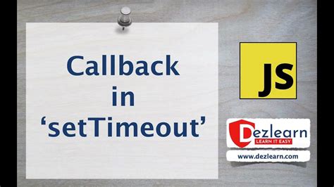 2callback In Settimeout Youtube