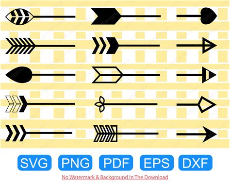 Split Arrow Svg Dxf Png Pdf Eps Files Arrow Digital Clip Art Silhouette Cutting Files For