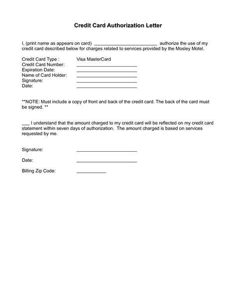 Sample Authorization Letter To Receive Credit Card Highlights Of