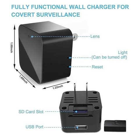 Abs Spy Camera Wall Charger Hidden Wifi Camera Hd 1080p For Security