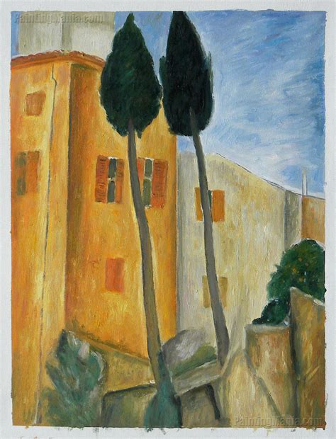 Cypress Trees And Houses Midday Landscape Amedeo Modigliani Paintings