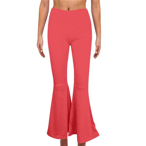 Xjwjuw Womens Solid Color Flare Leggings Yoga Flared Pants Trousers